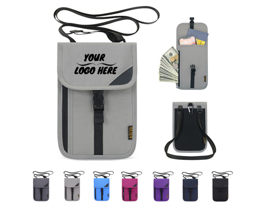 Embroidered RFID-Blocking Travel Neck Pouch ZQLTU-PLXVP