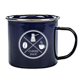 Specially made 16.9 Oz. Cobalt Enamel Camping Cup 145547134566